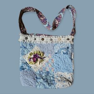 Vintage | Bags | Vintage 97s Hand Crafted Quilted Tote Bag With Buttons ...